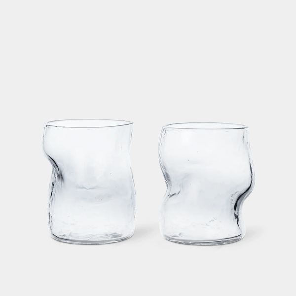 Ferm Living Dimple Glass Set — Clear | Nannie Inez